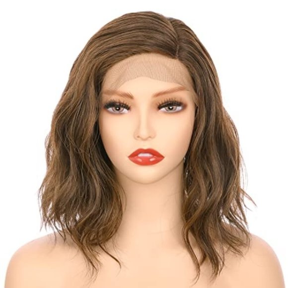 Sheer Beauté & Jewelry | Hair | Short Bob Wavy Side Part Lace Front Wig ...